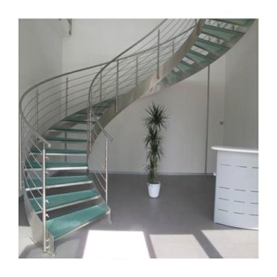 Cina Customized tmepered glass curved rubber stair nosing custom curved stairway in vendita