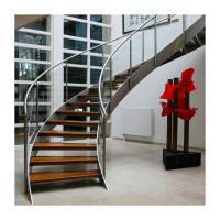 China Solid timber steps curved staircase modern Sudan curved deck stairway designs for sale