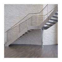 China Solid timber steps curved staircase modern Sudan curved deck stairway designs for sale