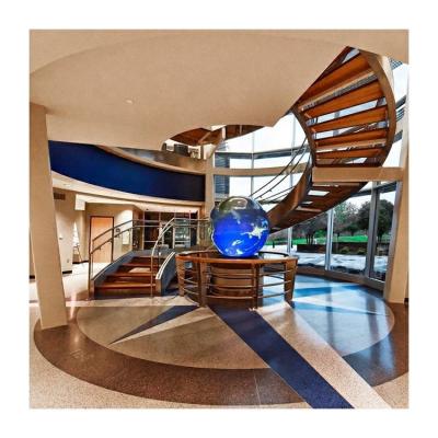 Cina Solid timber steps curved staircase modern Sudan curved deck stairway designs in vendita