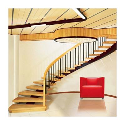 Cina Modern Curved Wooden Staircase Arched Stairway 100*200*6mm Stair Stringer in vendita