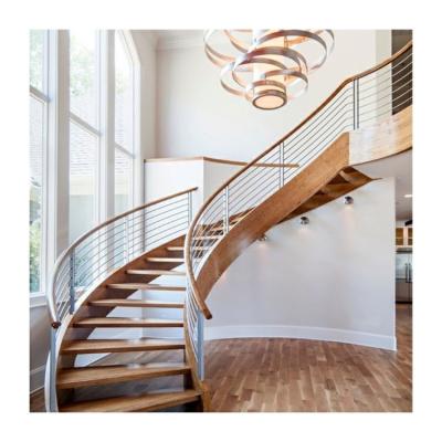 Cina Modern Curved Wooden Staircase Arched Stairway 100*200*6mm Stair Stringer in vendita