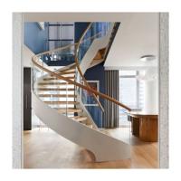 China Solid timber steps semi curved staircase Botswana curved deck stairway plans for sale
