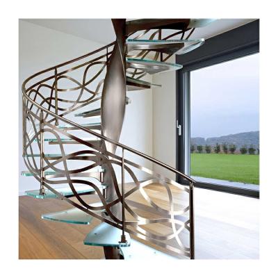 Cina Household individual indoor stairs spiral handrail with tempered glass in vendita