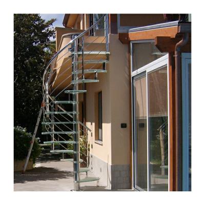 Cina Factory direct stair supplies spiral staircase stainless steel glass in vendita