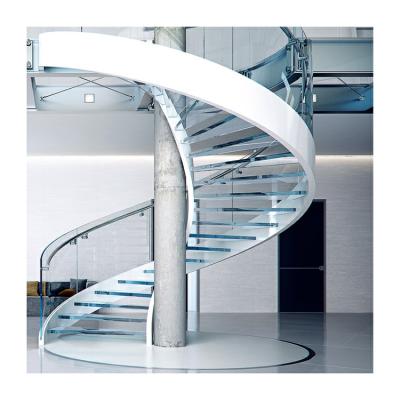Cina Manufacturer supply mild steel stair stringer glass large spiral staircase in vendita