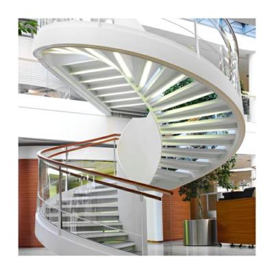 Cina Manufacturer supply stainless steel staircase designs indoor glass spiral stairs in vendita