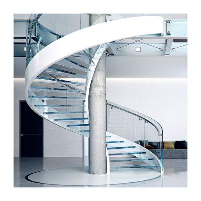 Cina Manufacturer classic l shape staircase small glass spiral stairs in vendita