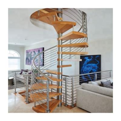 Cina Cheap corbels real wood armrest smallest spiral staircase in vendita