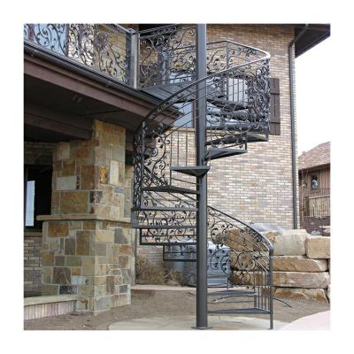 Cina Steel stair support wrought iron staircase models casting metal indoor spiral stairs in vendita