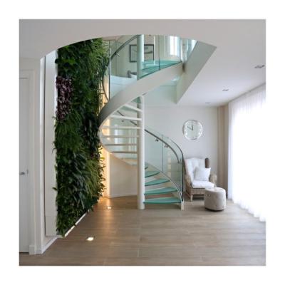 Cina 2023 Glass Treads Spiral Stair Steel Post Stringer Helix Staircase in vendita