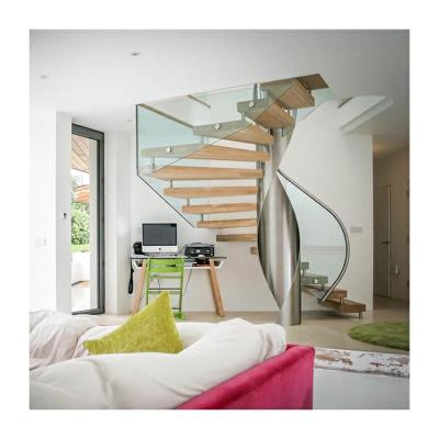 Cina China factory solid wooden step stair black spiral staircase in vendita