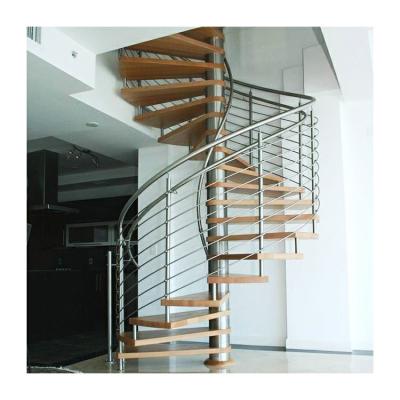 Cina Cheap corbels hardwood material tread frame glass steps spiral staircase in vendita
