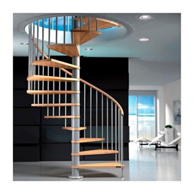 Cina Ready made house decorative wood tread building spiral staircase in vendita