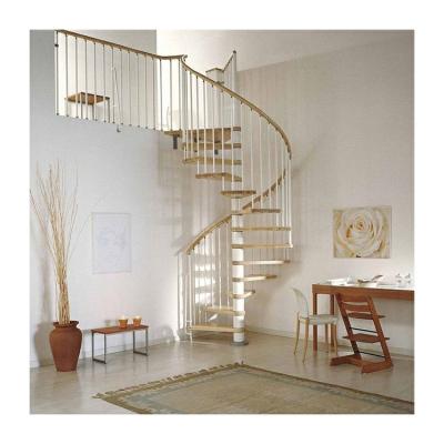 Cina Central post support tranditional wood stair parts modern prefabricated spiral staircase in vendita