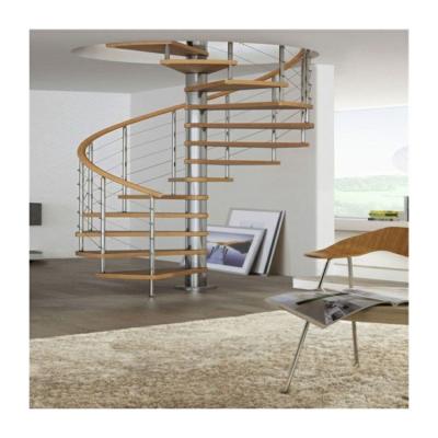 Cina Fantastic design walnut stair treads golden teak spiral staircase in vendita
