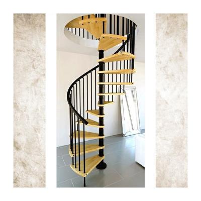 Cina Factory direct supply luxury wood stairs in fashion designs modern teak spiral staircase in vendita
