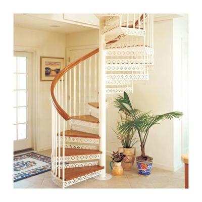 Cina Original factory strong steel wood tread spiral modern design staircase in vendita