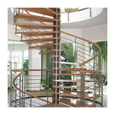 Cina China factory hot sale wood stairs hot sell villas design spiral staircase in vendita