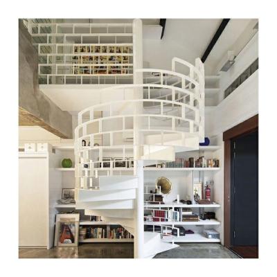 Cina Uesd in office wood stair edging indoor glass spiral staircase in vendita