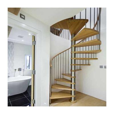 Cina Factory price wooden tread stairs design matte spiral staircase in vendita