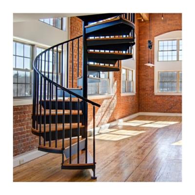 Cina Factory price wooden tread stairs design matte spiral staircase in vendita