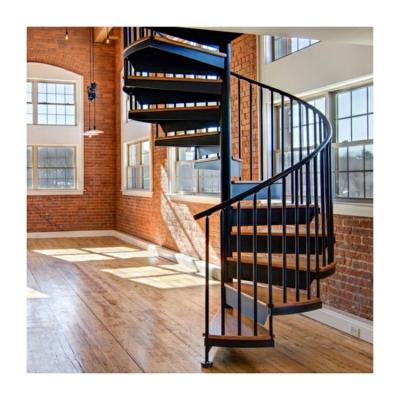 Cina Central post support antique wood stair parts led light spiral staircase in vendita