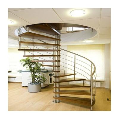 Cina Villa steel wood curved stiar stainless steel modern spiral staircase in vendita