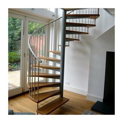Cina Fantastic design wood step curved stairs spiral crystal staircase in vendita
