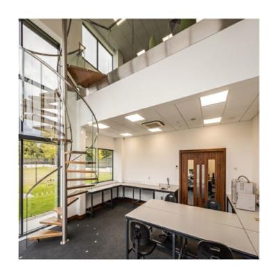 Cina High quality u shaped stair wood tread stainless spiral curved staircase in vendita