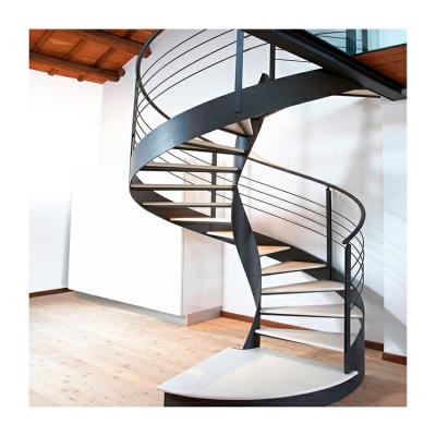 Cina Central post support customize wood stair tread simple and modern spiral staircase in vendita
