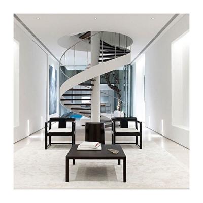 Cina Factory solid wooden indoor prefabricated stairs modern stylish spiral staircase in vendita