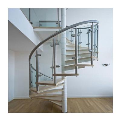 Cina Used steel beams stair wood treads luxury decorative spiral staircase in vendita