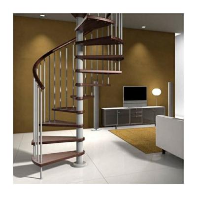 Cina Manufacturer supply outdoor wooden stairs beech spiral staircase in vendita