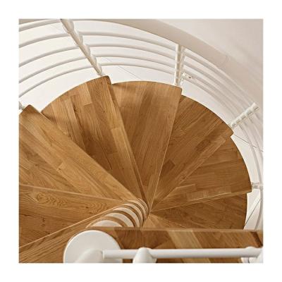 Cina WilliamArchi curved wooden stairs spiral tempered glass staircase in vendita