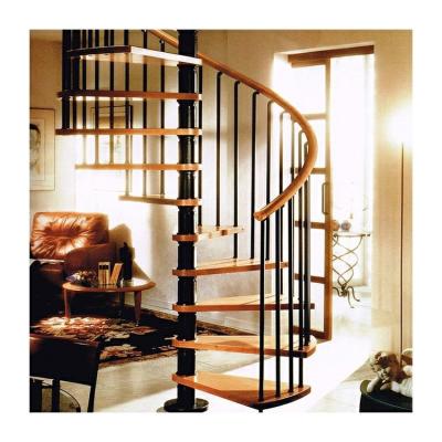 Cina Residential thick wooden steps stairs kempas spiral staircase in vendita
