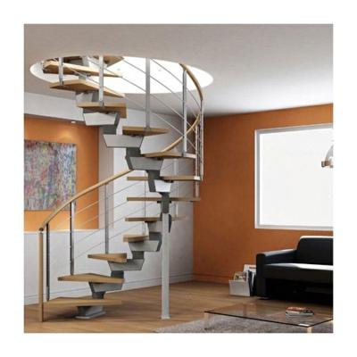 Cina Used steel beams wood veneer stairs diy modern spiral glass staircase in vendita