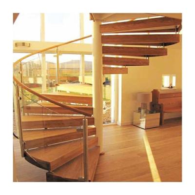Cina In simple design steel glass wood stairs use spiral staircase in vendita