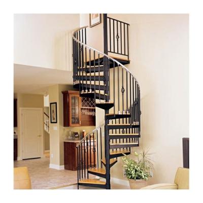 Cina General direct sales toughened steel wood step stairs strong spiral staircase in vendita
