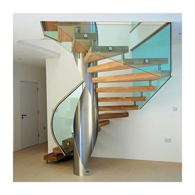 Cina Modern design used indoor attic solid wood stairs ourdoor spiral staircase in vendita
