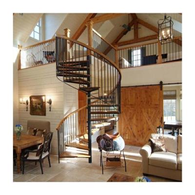 Cina Factory direct sales safety thin black wood steps stairs diameter spiral staircase in vendita