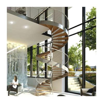 Cina Decoration toughened thin wood steps stairs decking spiral staircase in vendita