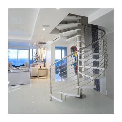 Cina In simple design steel wood steps stairs unique spiral staircase in vendita