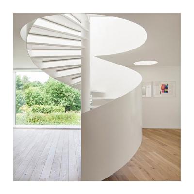Cina Townhouse pretty white wood steps stairs modern non slip spiral staircase in vendita