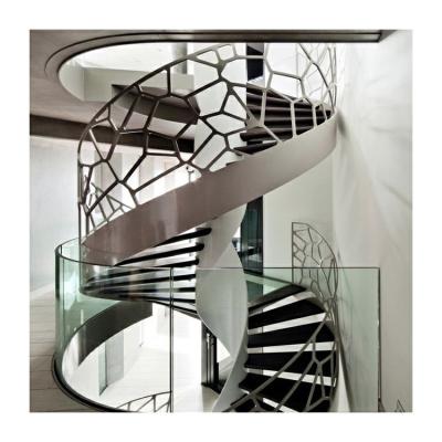 Cina Foshan factory wooden curved stairs pragmatic spiral staircase in vendita