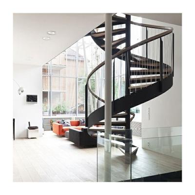 Cina Central stringer high level wood stainless steel stairs sample spiral staircase in vendita