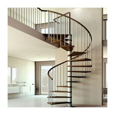 Cina Modern building round solid wood stair professional spiral staircase in vendita