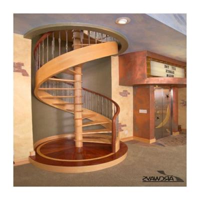 Cina Factory various color solid wooden tread stairs fashion spiral staircase in vendita