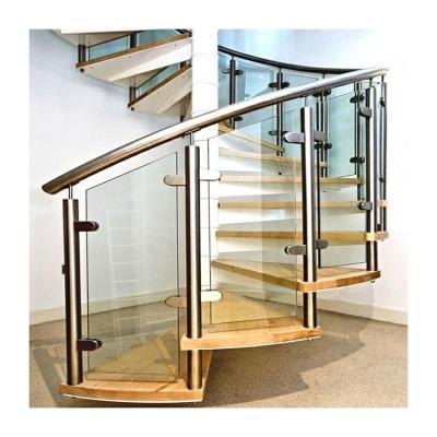 Cina Fantastic design brown wooden tread stairs kit spiral staircase in vendita