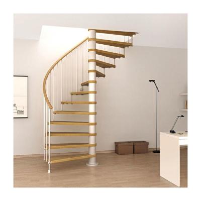 Cina Handrial bracket decorative wood step stair villas design spiral staircase in vendita